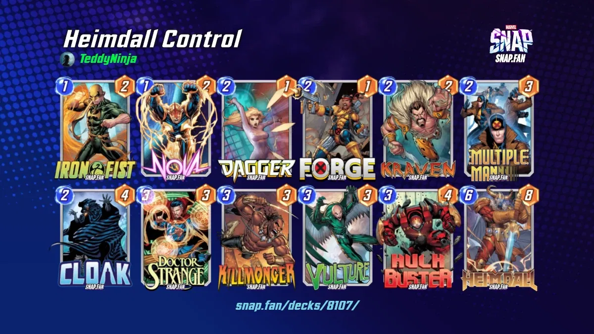 Heimdall Control by TeddyNinja - Marvel Snap Decks - snap.fan