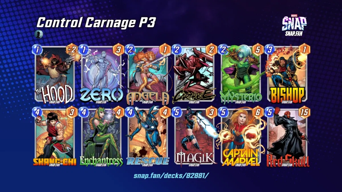 Control Carnage P3 by None - Marvel Snap Decks - snap.fan