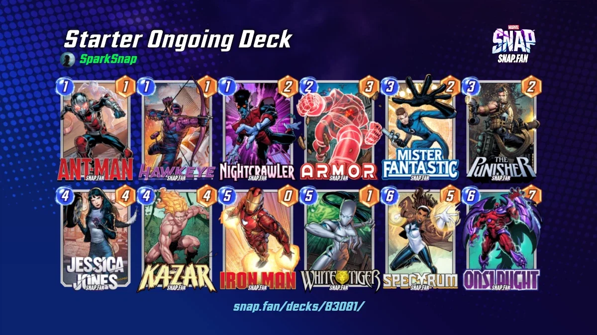 Starter Ongoing Deck by SparkSnap - Marvel Snap Decks - snap.fan