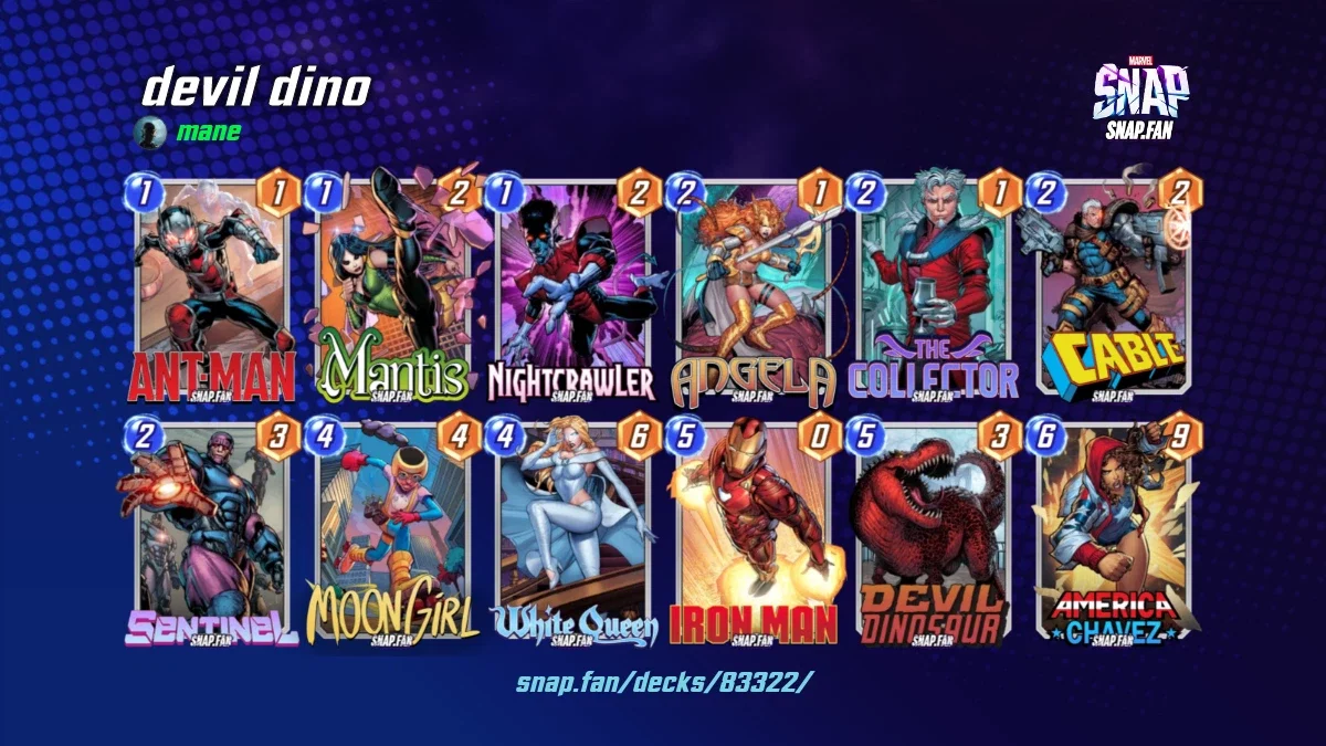 devil dino by mane - Marvel Snap Decks - snap.fan