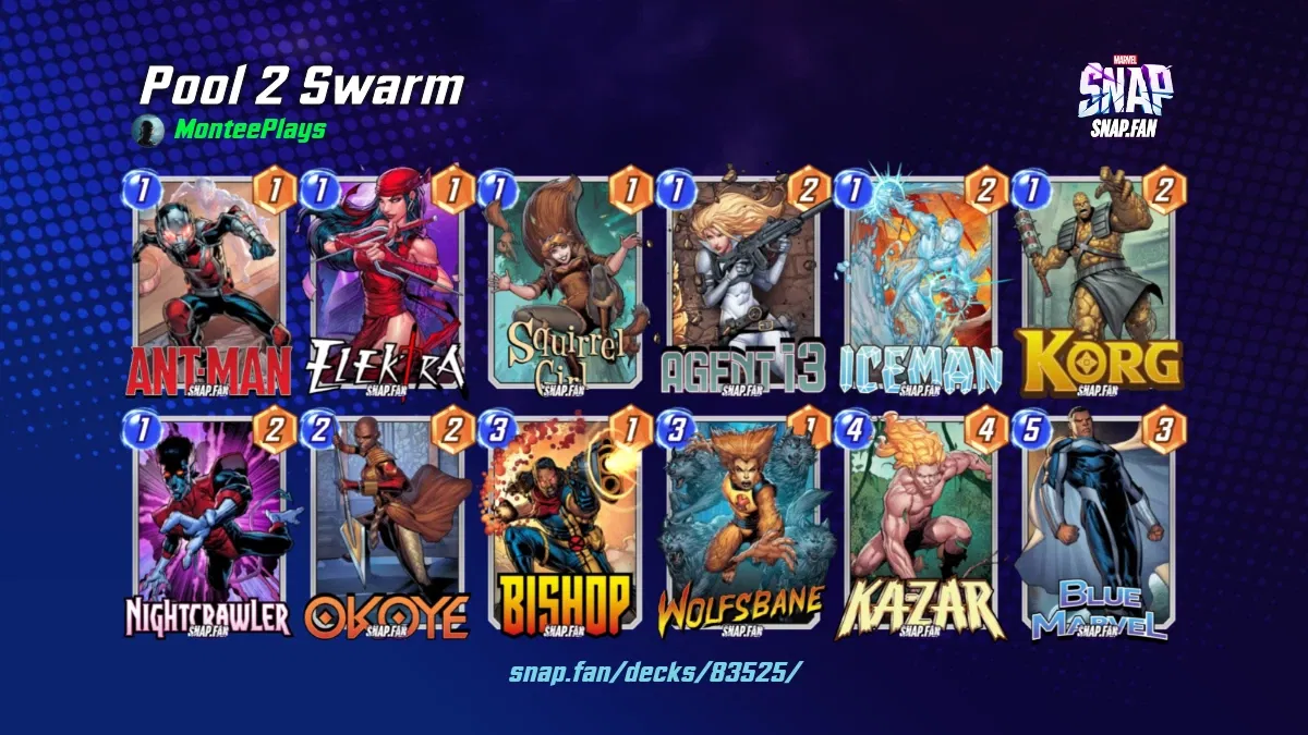 Pool 2 Swarm by MonteePlays - Marvel Snap Decks - snap.fan