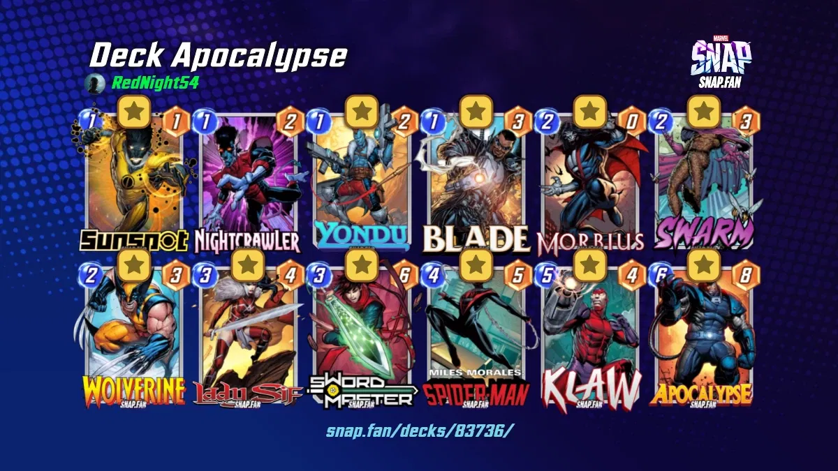 Deck Apocalypse by RedNight54 - Marvel Snap Decks - snap.fan
