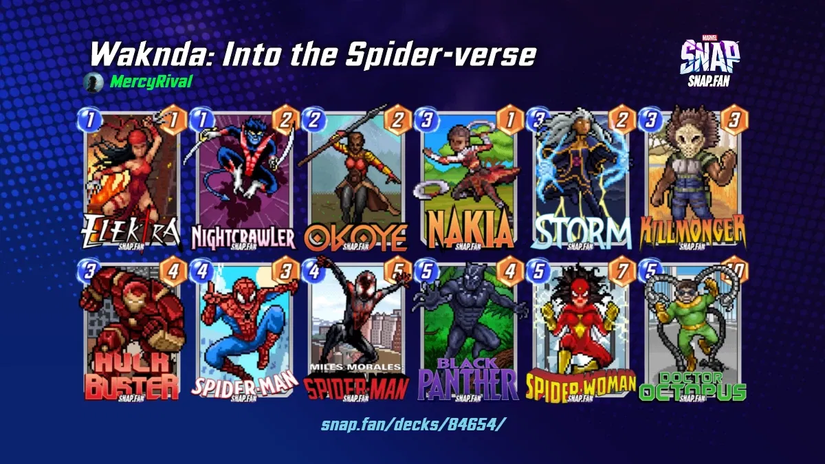 Waknda: Into the Spider-verse by MercyRival - Marvel Snap Decks - snap.fan