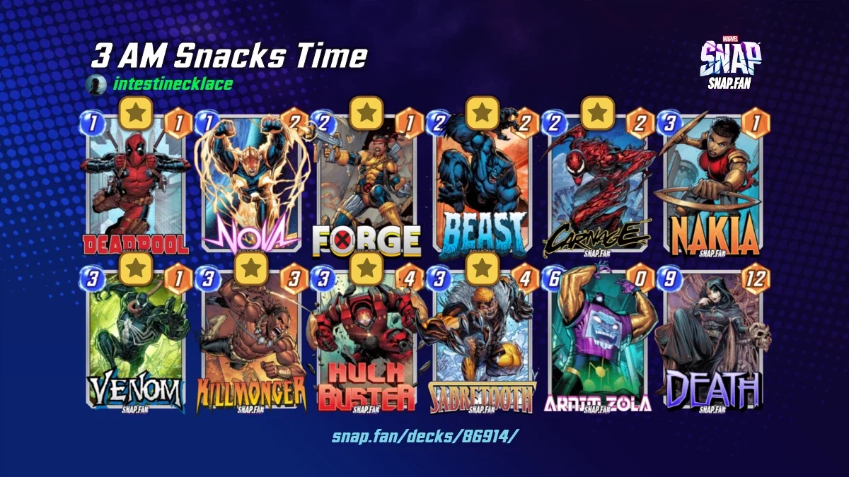 3 AM Snacks Time by intestinecklace - Marvel Snap Decks - snap.fan