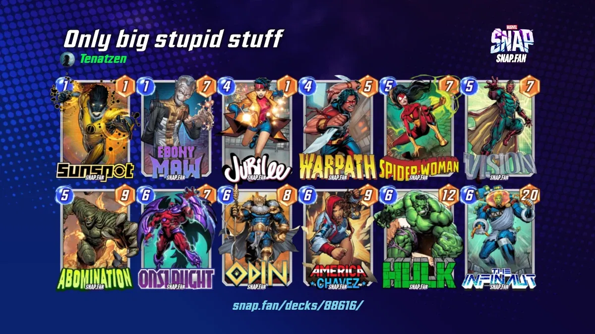 Only big stupid stuff by Tenatzen - Marvel Snap Decks - snap.fan