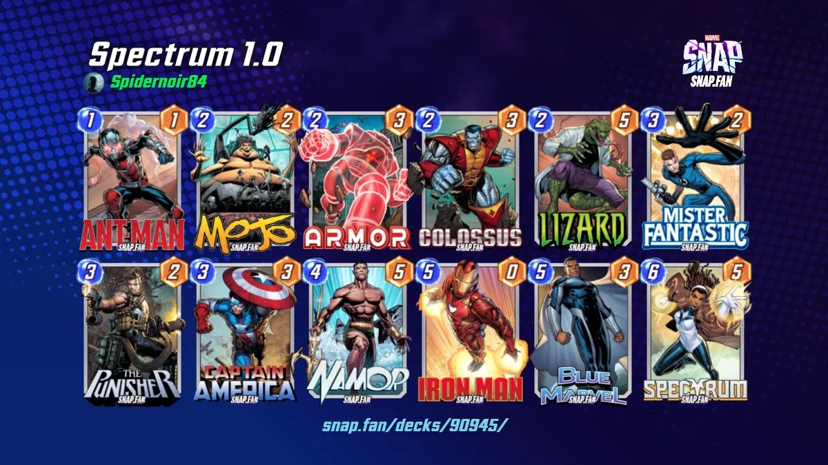 Spectrum 1.0 by Spidernoir84 - Marvel Snap Decks - snap.fan
