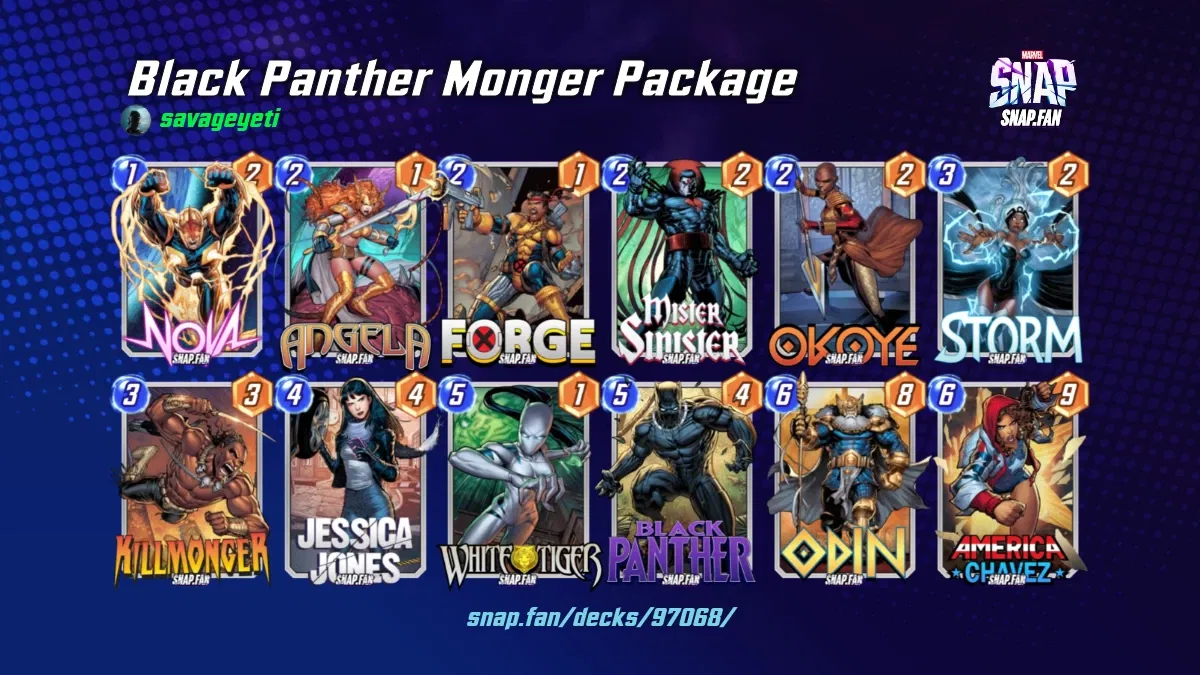 Black Panther Monger Package by savageyeti - Marvel Snap Decks - snap.fan